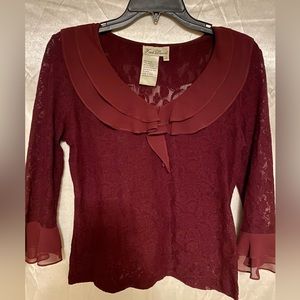 Fred David | Tops | Fred David Floral Lace Blouse | Poshmark
